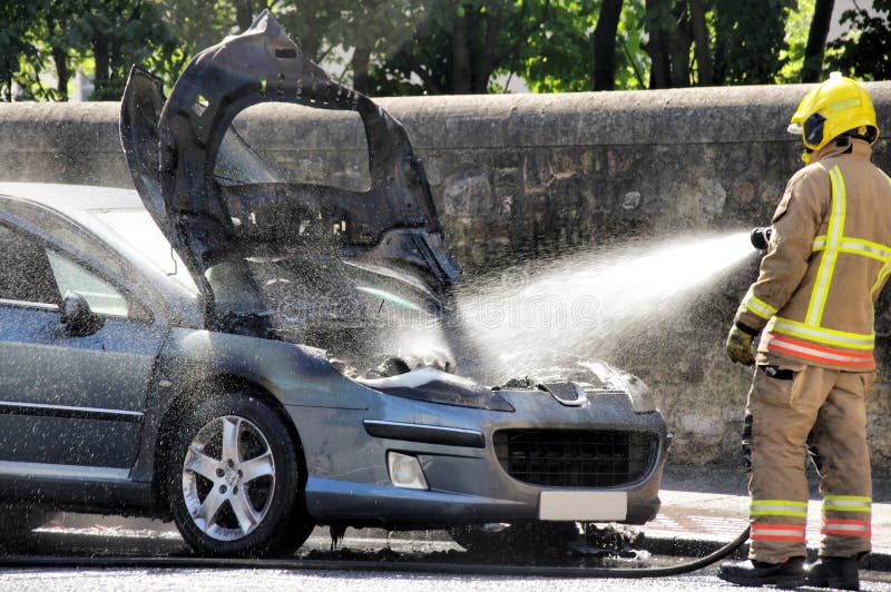 Dousing Down stock photo. Image of fire, hood, water - 76612486