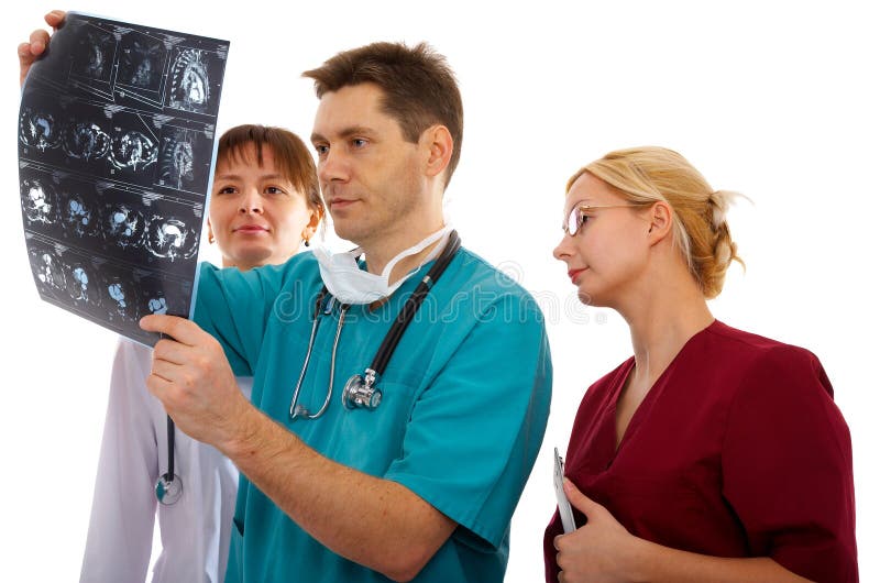 Doutores com tomogram imagem de stock. Imagem de fêmeas - 13897549