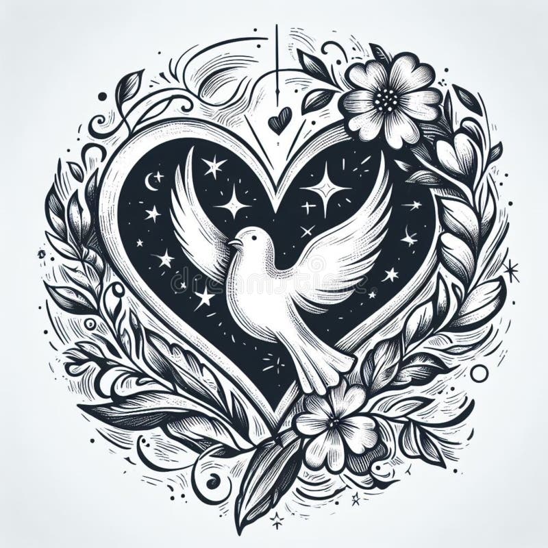 Dove As a Symbol of Peace and Love Stock Illustration - Illustration of ...