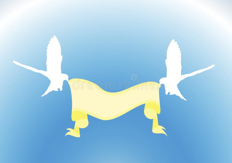 Dove Banner Yellow stock illustration. Illustration of celebration ...