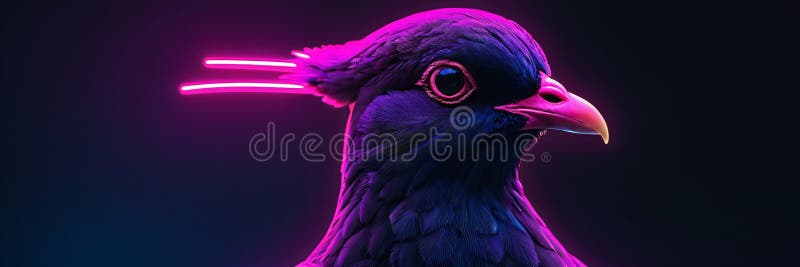 Dove Bird Face Neon Illustartion Wallpaper Stock Illustration ...