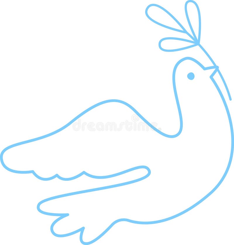 Dove Bird Peace Outline stock vector. Illustration of dove - 284413821
