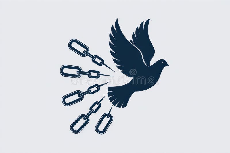 Dove Breaking Free from Chains Symbolizing Freedom and Liberation Stock ...