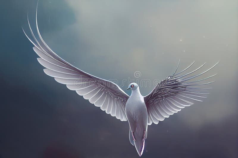 A Dove with Broken Wings, Fantasy Art Illustration, Ai Generated Image ...