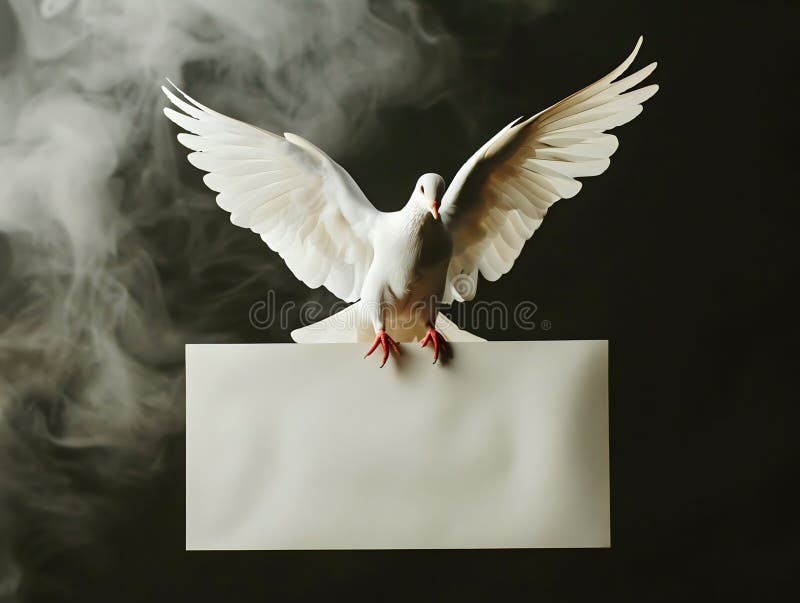 A dove carries a message stock illustration. Illustration of peace ...