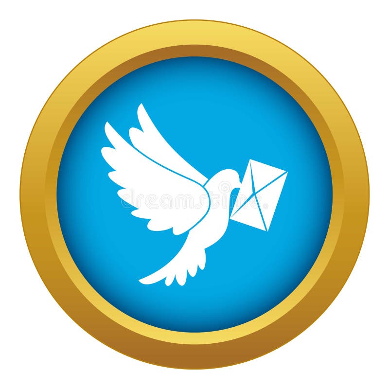 Dove Carrying Envelope Icon Blue Vector Isolated Stock Vector ...