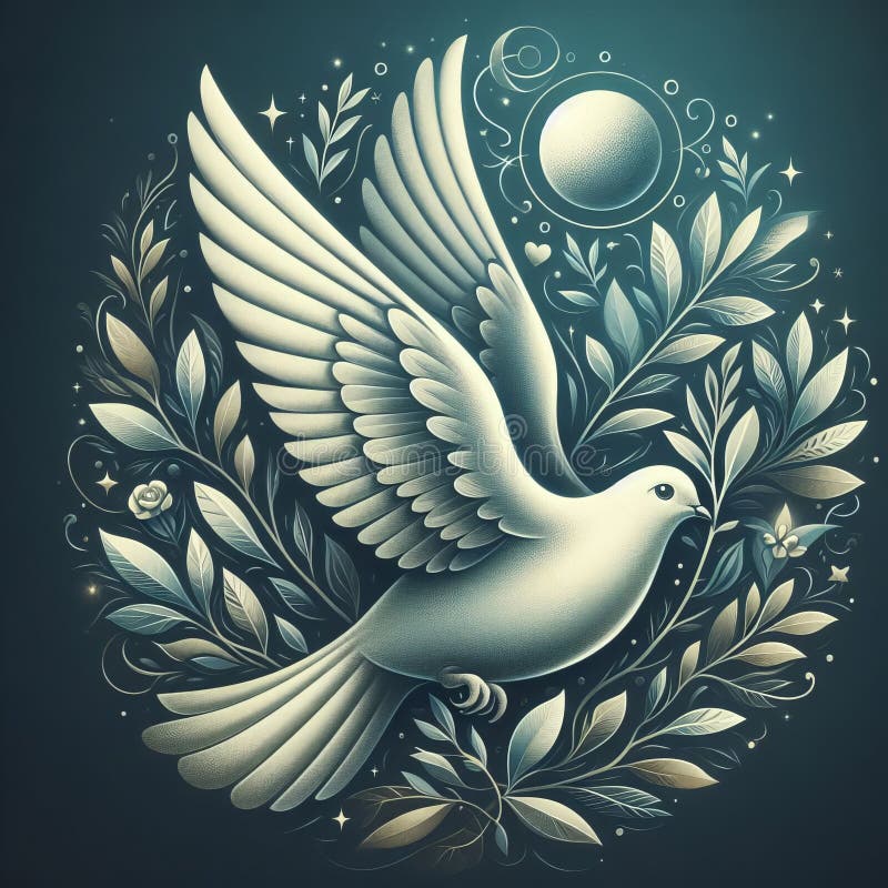 Dove Carrying an Olive Branch Classic Symbol of Peace and Hope Stock ...