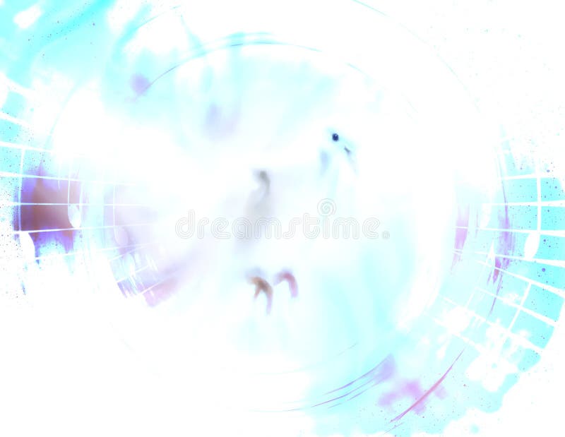 Dove in Cosmic Space and Music Note. Painting and Graphic Design. Stock ...