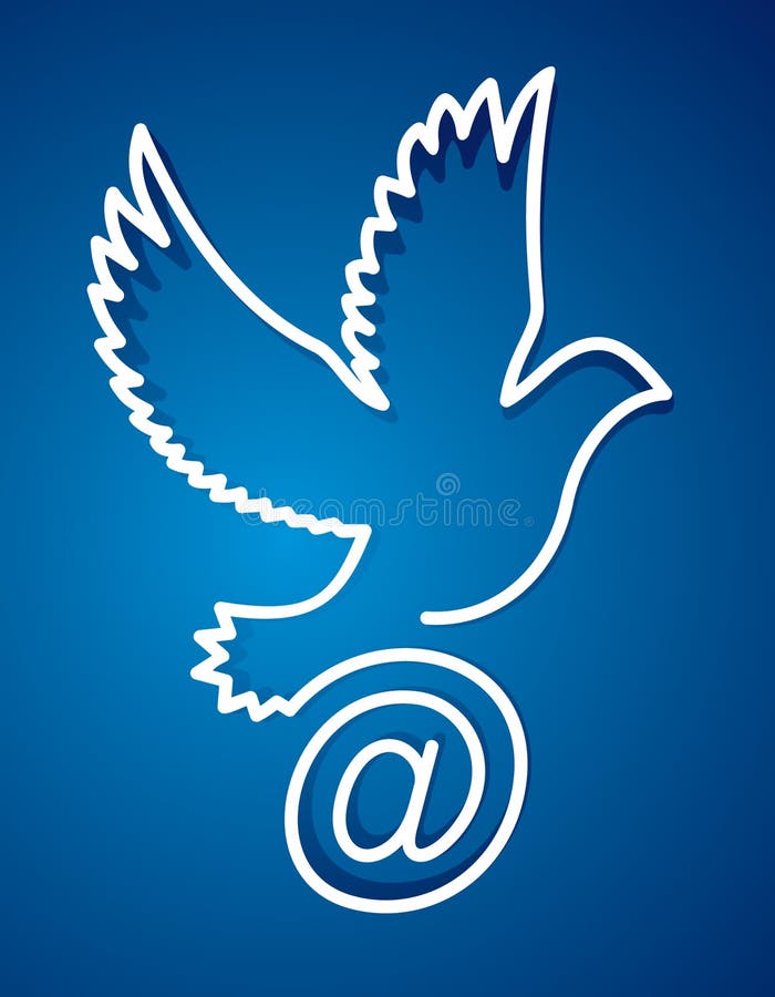 Dove E-mail, Internet Post Pigeon Stock Vector - Illustration of post ...