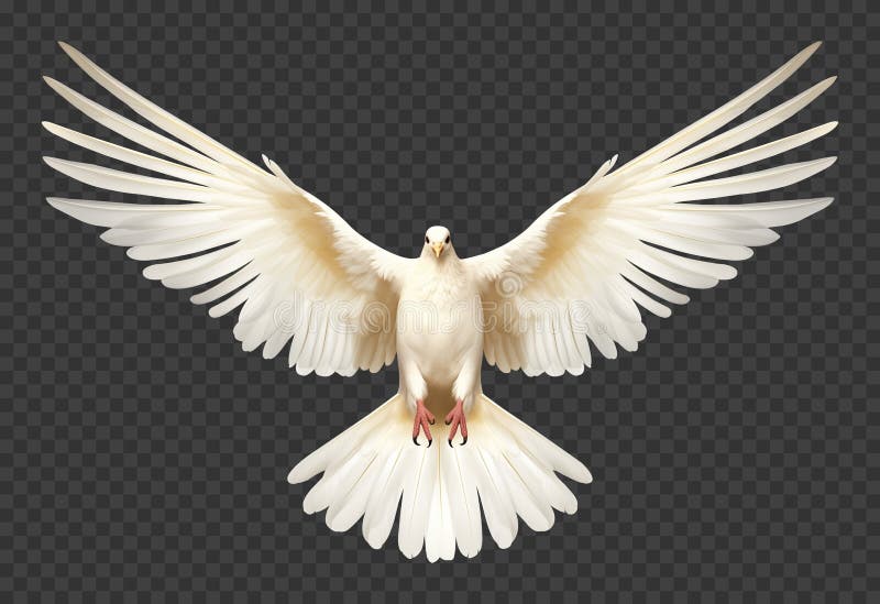 Dove Flying Front View Isolated on Transparent Background PNG Stock ...