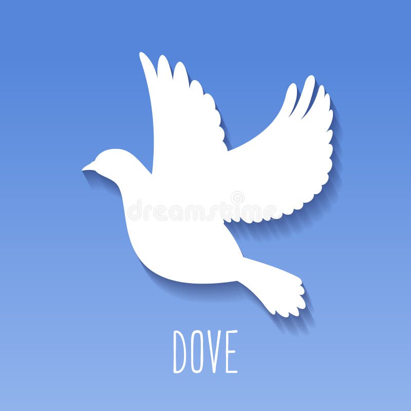 Dove Icon on Blue Background. Stock Vector - Illustration of blue ...
