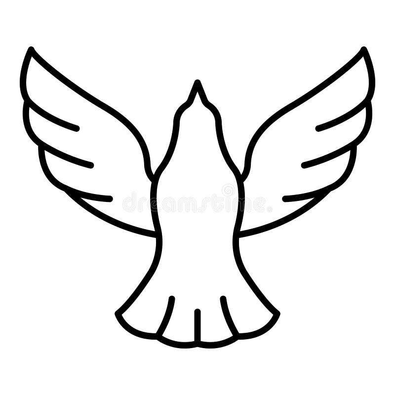 Dove icon, outline style stock vector. Illustration of animal - 143826215