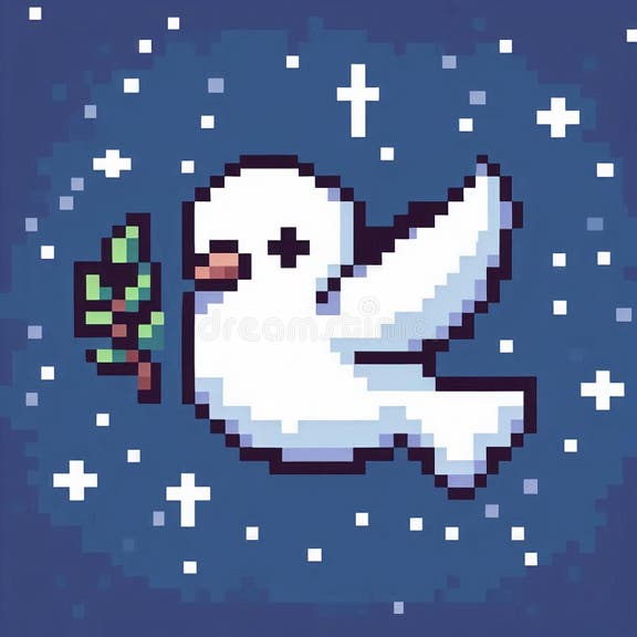 Dove Illustrator Design,pixel Art Stock Illustration - Illustration of ...