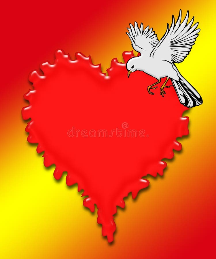 Dove love cross with fish. stock vector. Illustration of decoration ...