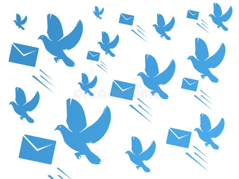 Dove and mail envelop stock illustration. Illustration of message ...