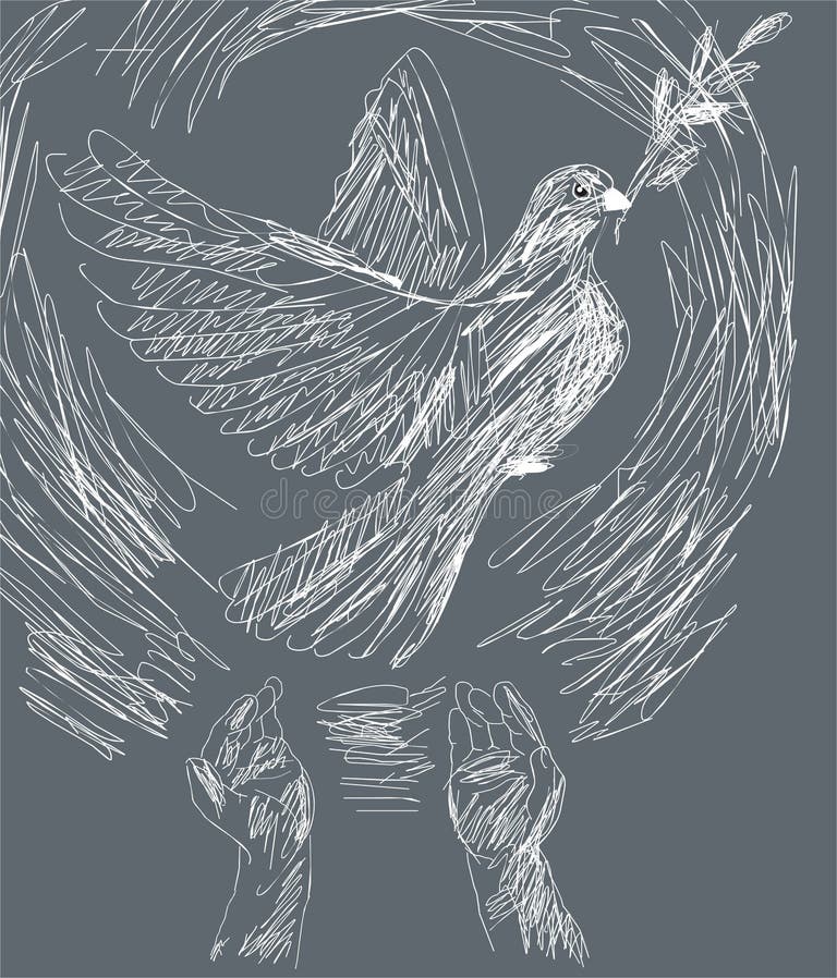 Dove Peace Line Drawing Stock Illustrations – 3,800 Dove Peace Line ...