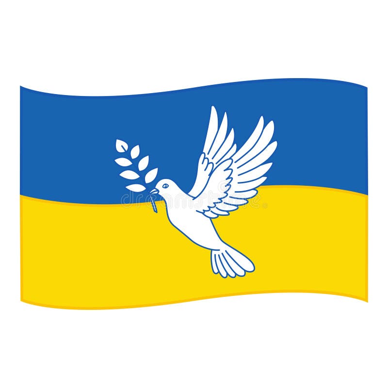 Dove of Peace on the Background of the Ukrainian Flag. Stock Vector ...
