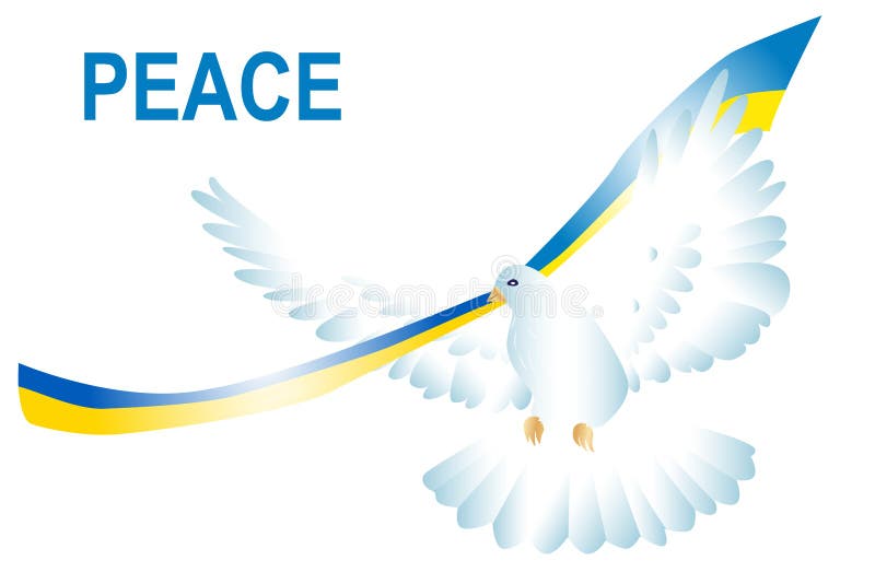 Dove of Peace with Flag of Ukraine. the Concept of Peace in Ukraine ...