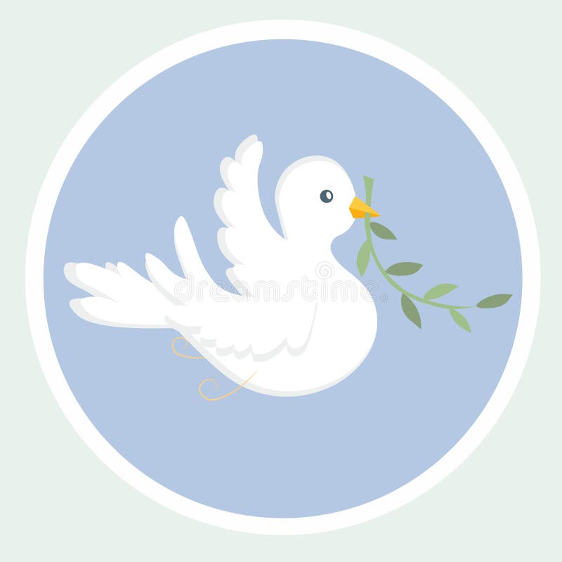 Dove of Peace Round Sticker Art Design Element Symbol Stock Vector ...