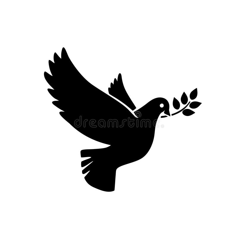 Dove of Peace Simple Icon. Flying Dove of Peace Icon Art. Peace Concept ...