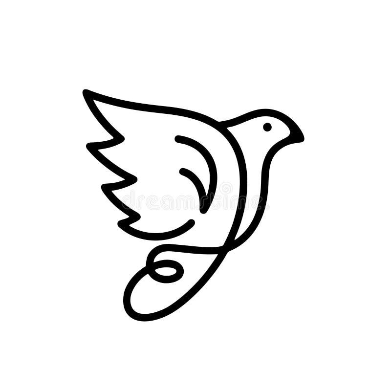 Dove of Peace Simple Icon. Flying Dove of Peace Icon Art. Peace Concept ...