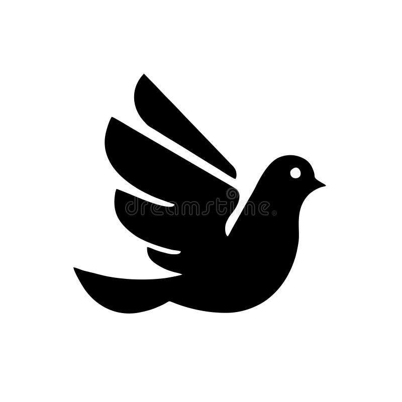 Dove of Peace Simple Icon. Flying Dove of Peace Icon Art. Peace Concept ...