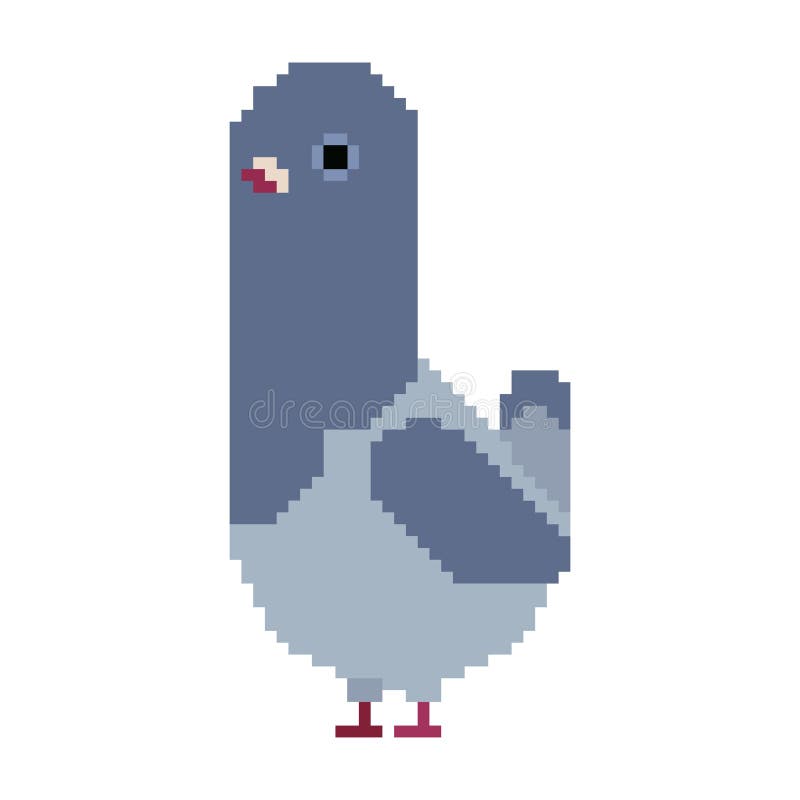 Dove Pixel Art Isolated. Pigeon 8 Bit Stock Vector - Illustration of ...