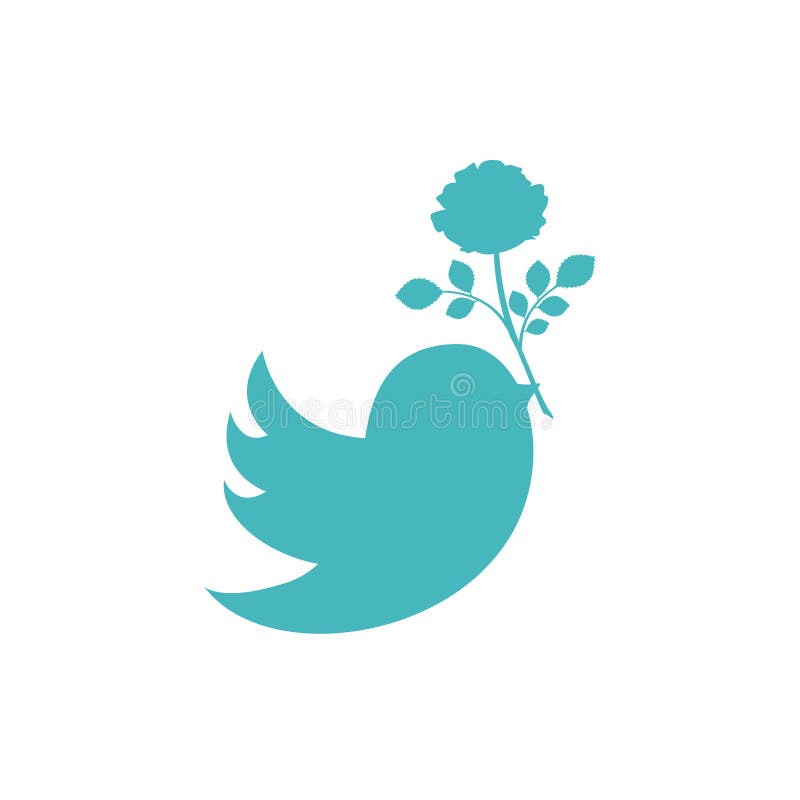 Dove with a Rose Isolated on White Background Stock Illustration ...