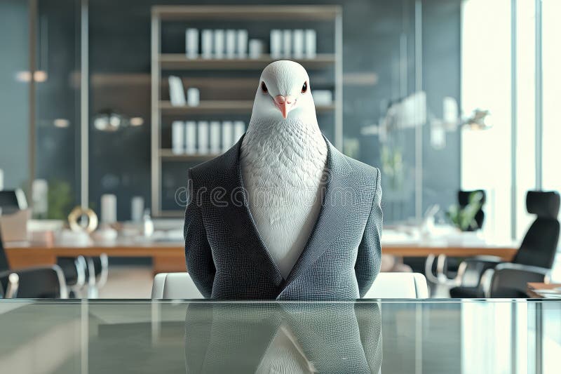 Dove in a Sharp Suit in Modern Office Setting Stock Image - Image of ...