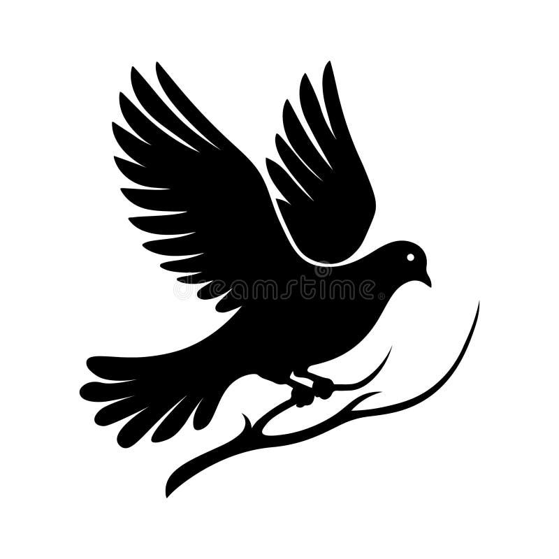 A Dove Silhouette Vector Illustration is a Minimalist Representation of ...
