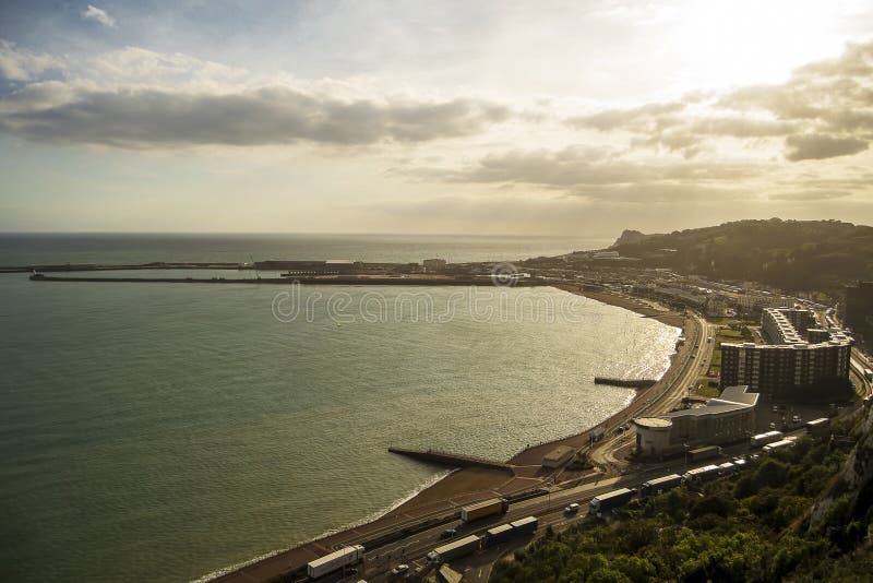 Dover beach at sunset stock photo. Image of aerial, tourist - 45181212