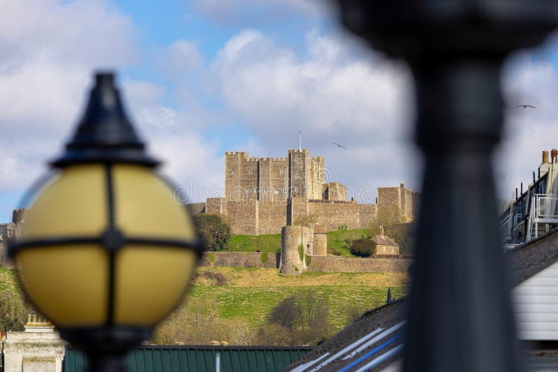 Dover Castle through a Lamp Post. Stock Photo - Image of tower, post ...