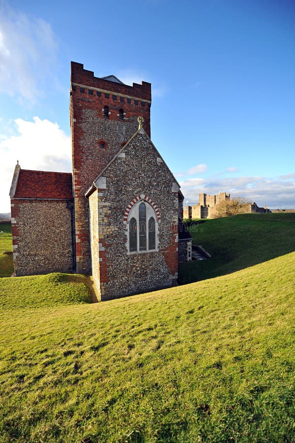Dover Castle and Saxon Church Stock Image - Image of heritage, british ...