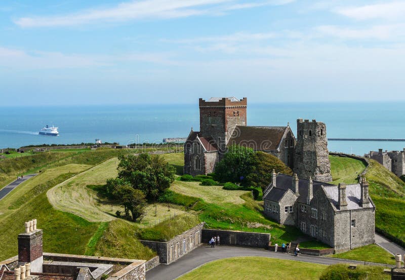 The Dover Castle and the Strait of Dover Editorial Photography - Image ...
