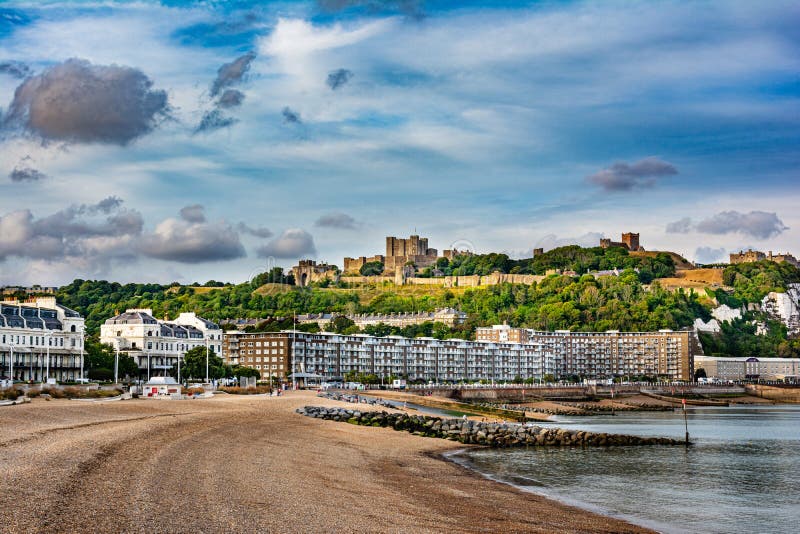 Dover Castle View from the Beach, Dover, England, UK Stock Photo ...