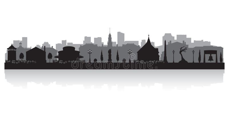 Dover Delaware City Silhouette Black Background Stock Vector ...