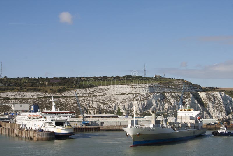 Dover harbor editorial photography. Image of cargo, british - 17695112