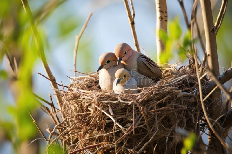 Doves Building a Nest Together Stock Photo - Image of animal, unity ...