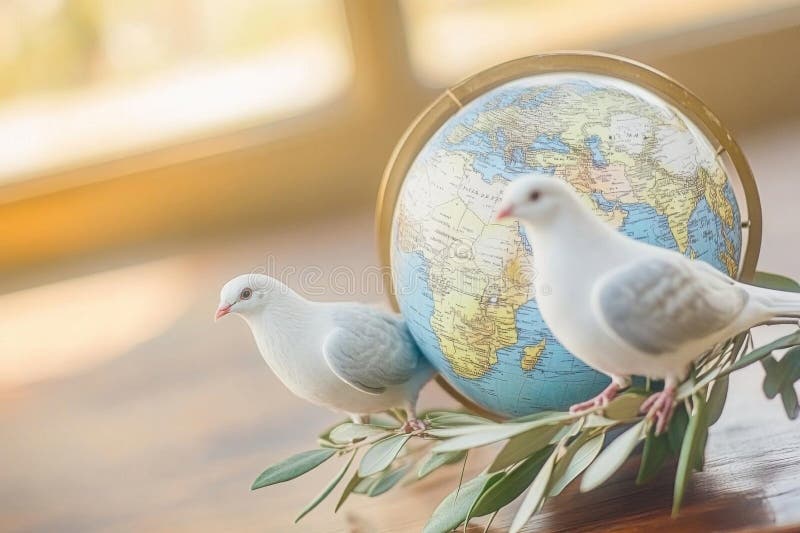 Doves and Globe Symbolize Unity, Promoting Harmony and Global ...