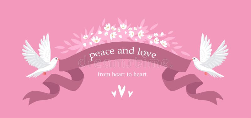 Doves ribbon stock vector. Illustration of website, messenger - 246115755