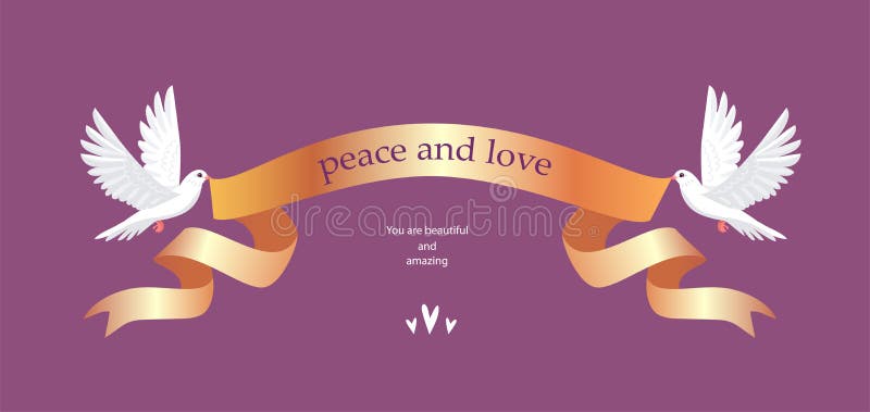 Doves ribbon 2 stock vector. Illustration of peace, post - 246301471