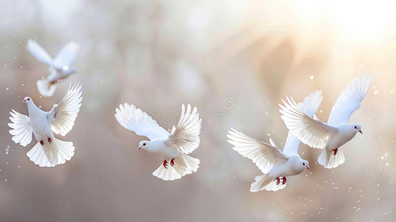 Doves in V Formation Layout. Stock Illustration - Illustration of wing ...