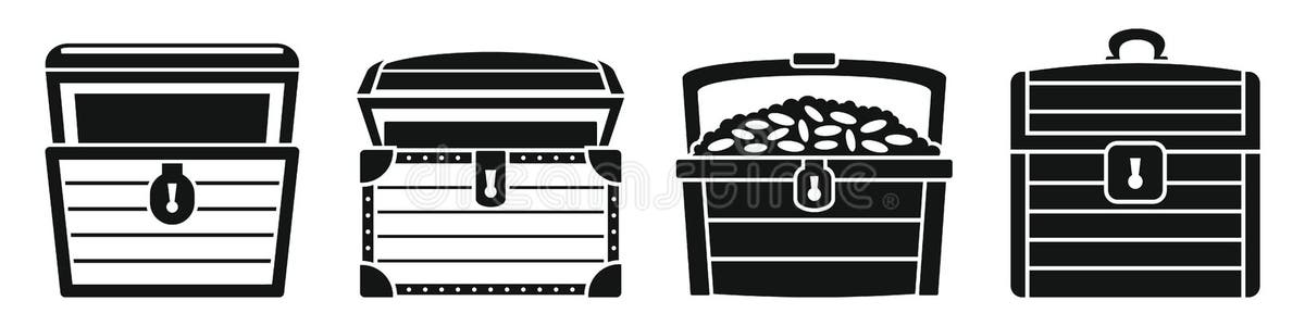 Treasure Chest Icon Black Stock Illustrations – 3,046 Treasure Chest ...