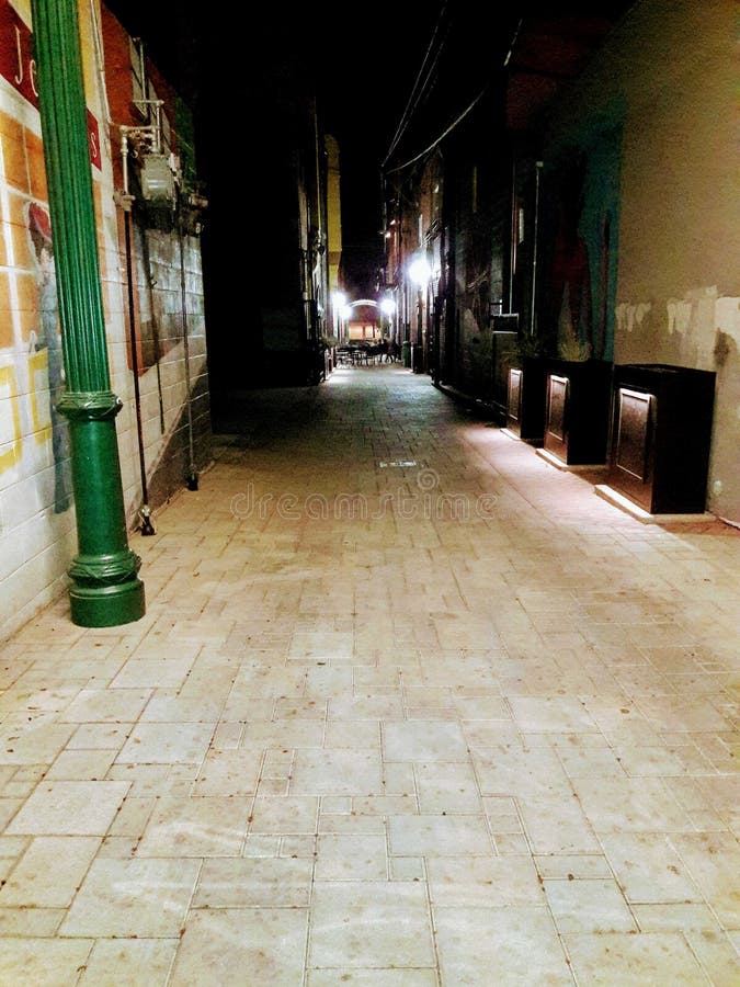 Down the alley stock photo. Image of focus, dark, downtown - 174256528
