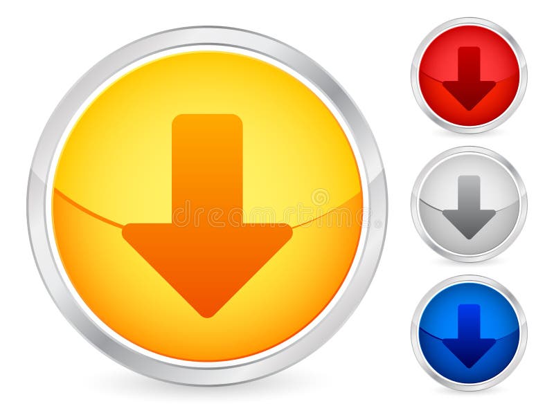 Down arrow button stock vector. Illustration of reflection - 8279311