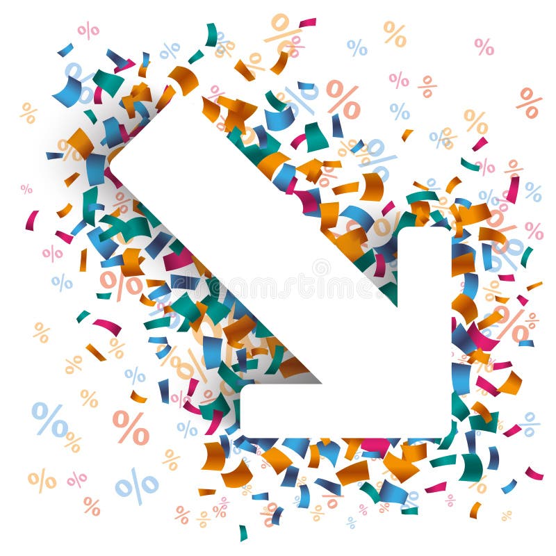 Down Arrow Confetti stock illustration. Illustration of exchange - 59460828