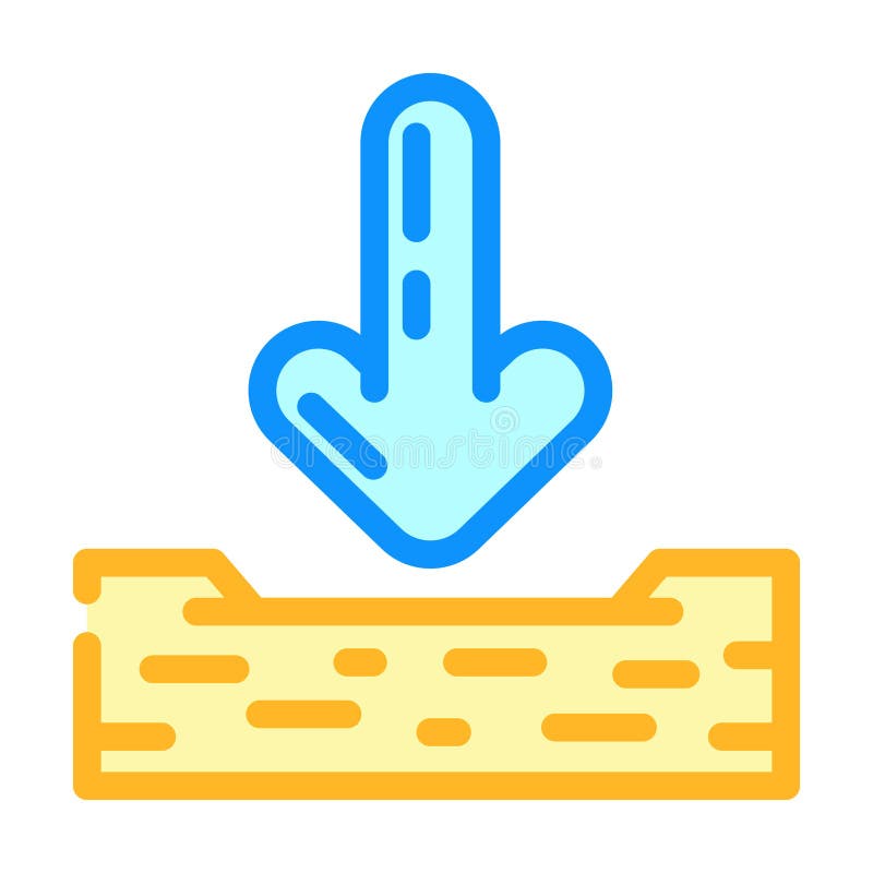 Down Arrow Data Loading Color Icon Vector Illustration Stock ...