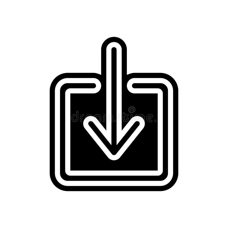 Down Arrow Data Loading Glyph Icon Vector Illustration Stock Vector ...
