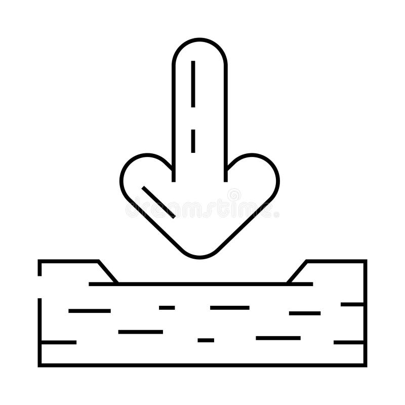 Down Arrow Data Loading Line Icon Vector Illustration Stock Vector ...