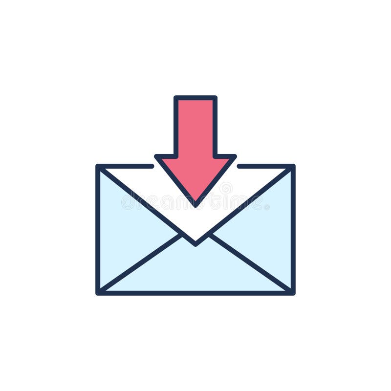 Down Arrow and Envelope Vector Email Download Concept Colored Icon ...